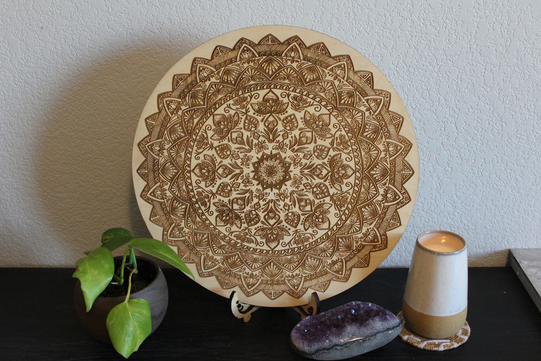Laser Engraved Mandalas – Sawdust and Moore